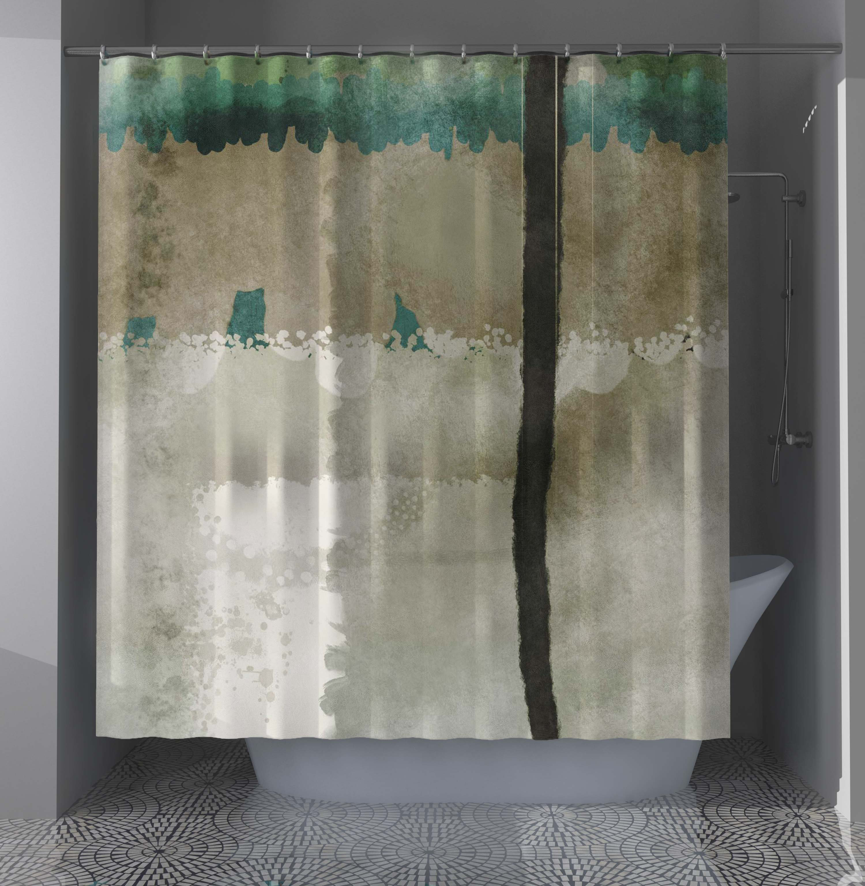 East Urban Home Braedan Abstract Shower Curtain | Wayfair