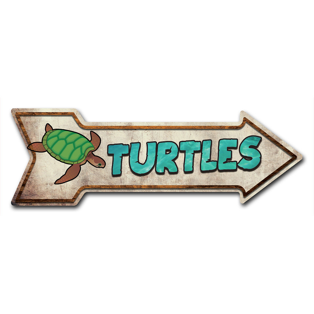 SignMission Decal-999562_Turtles Arrow Decal Funny Home Décor 18" Wide ...