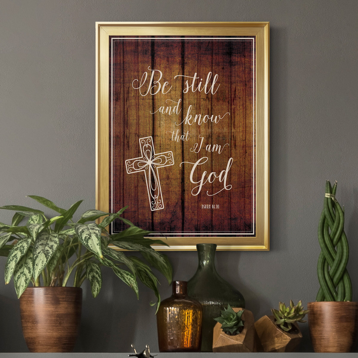 Trinx Be Still - Picture Frame Textual Art on Canvas | Wayfair
