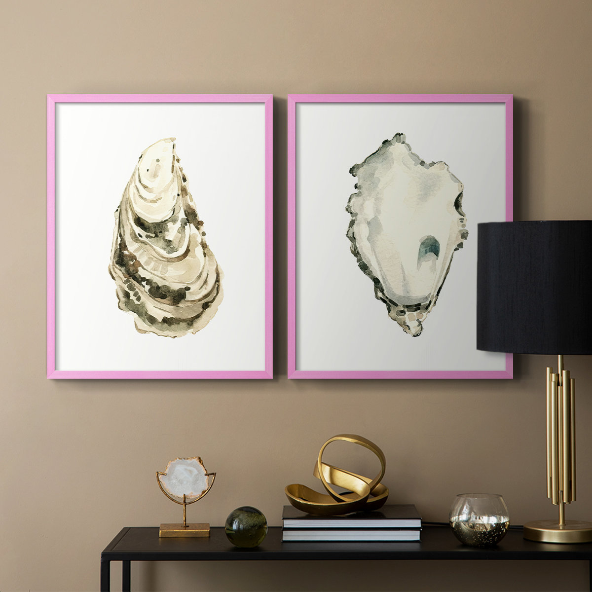 Winston Porter Neutral Oyster Study III -Premium Framed Print -Ready to Hang - No Nails Required ...