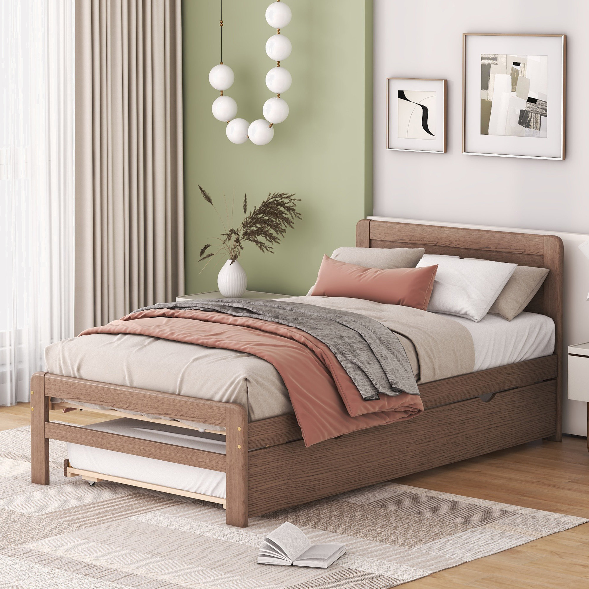 Latitude Run® Bed Frame with Trundle,Platform Bed,Beds - Wayfair Canada