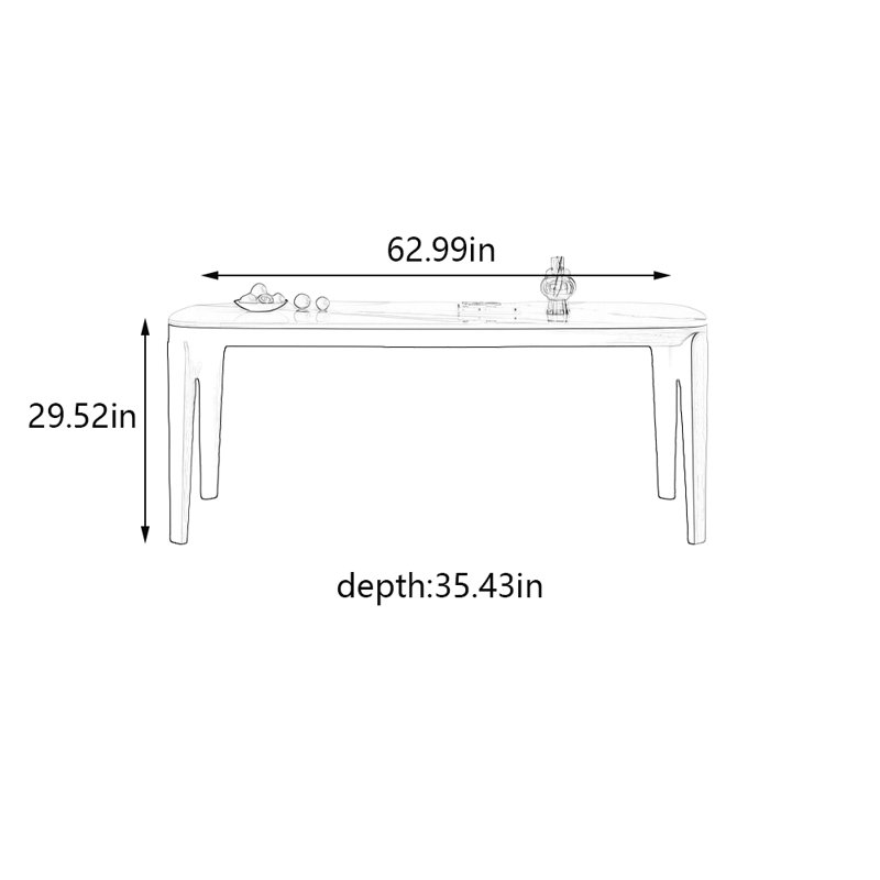 Sleek Surface Designs Modern rock slab solid wood dining table | Wayfair
