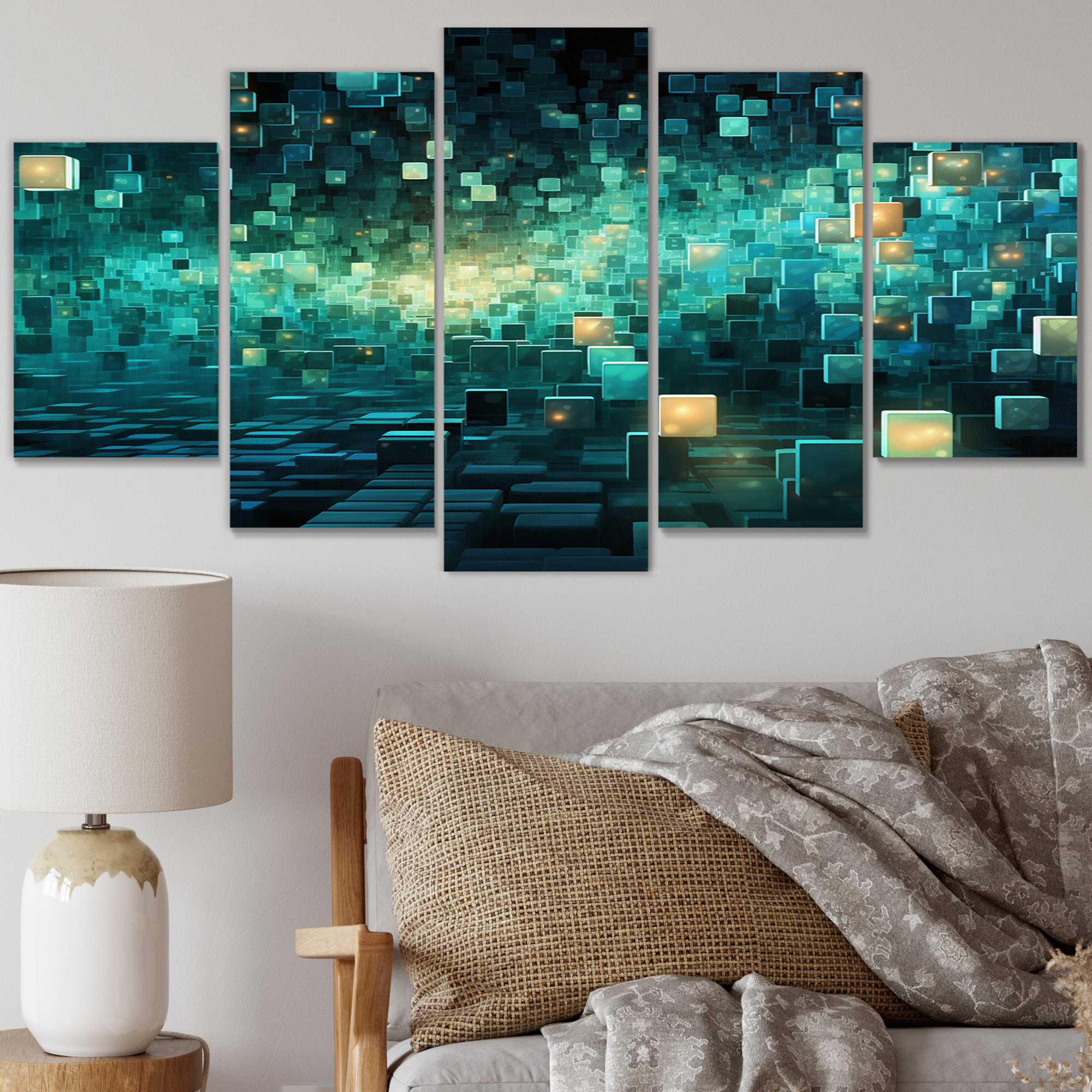 Ivy Bronx Matrix Galaxy Abstract Deep Blue And Turquoise IV - Abstract ...