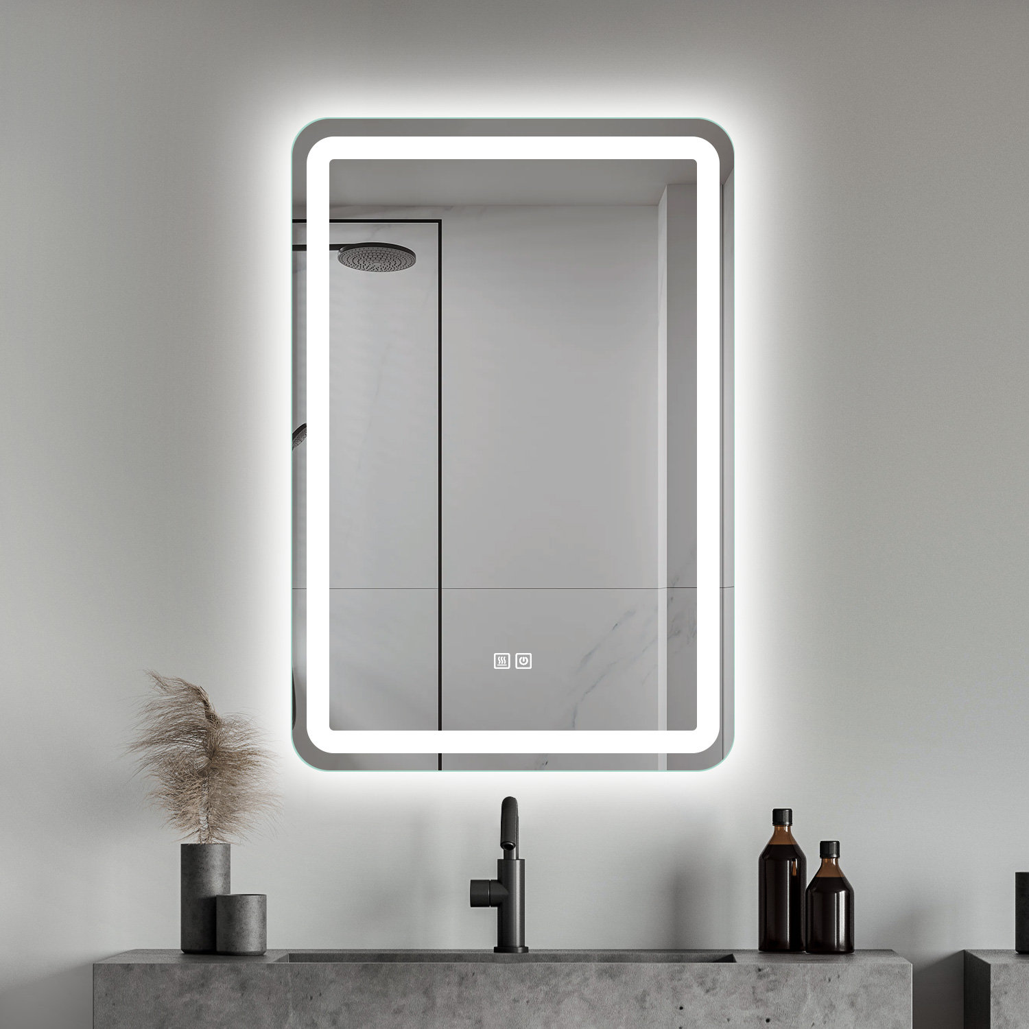Ivy Bronx Rectangle LED Lighted Anti-fog Bathroom Vanity Mirror | Wayfair