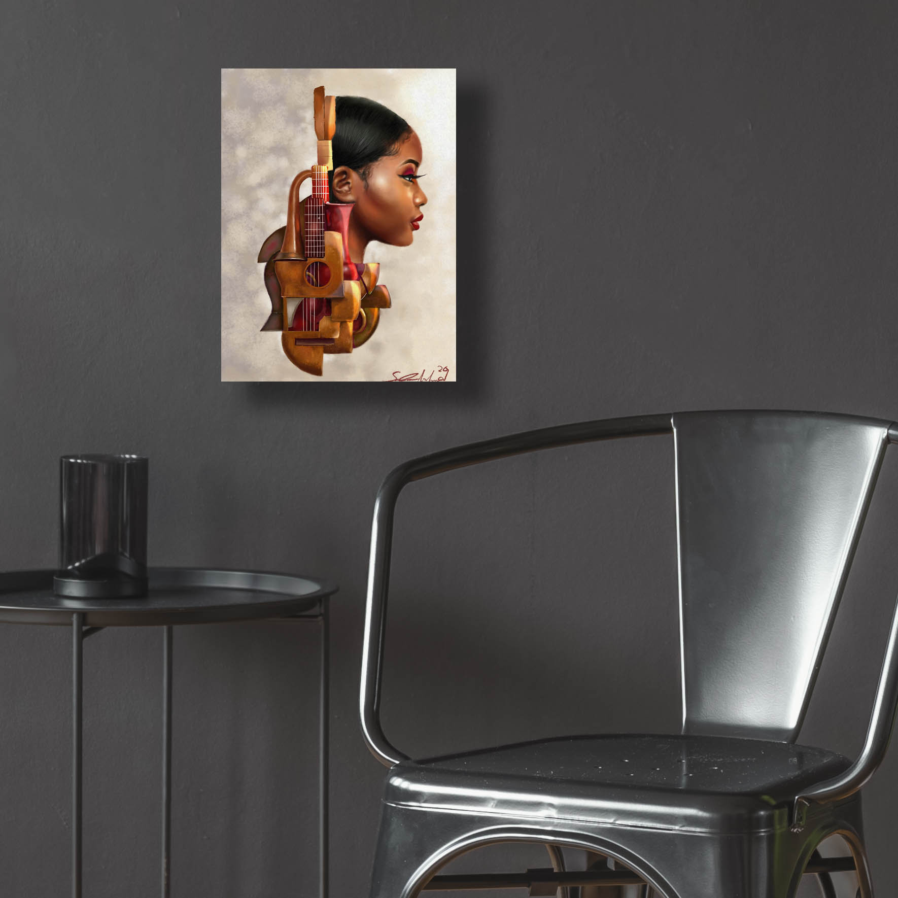 Latitude Run® «Mahogany Strings» par Salaam, art mural en verre ...