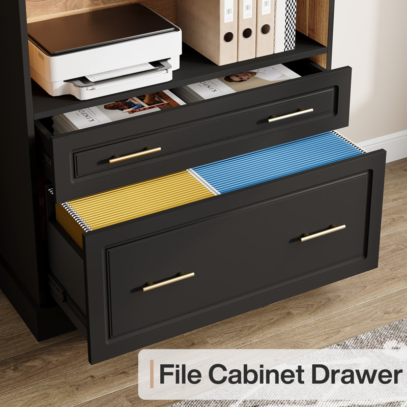 Lark Manor™ Bookcase With File Cabinet Drawers(Set Of 2) & Reviews ...