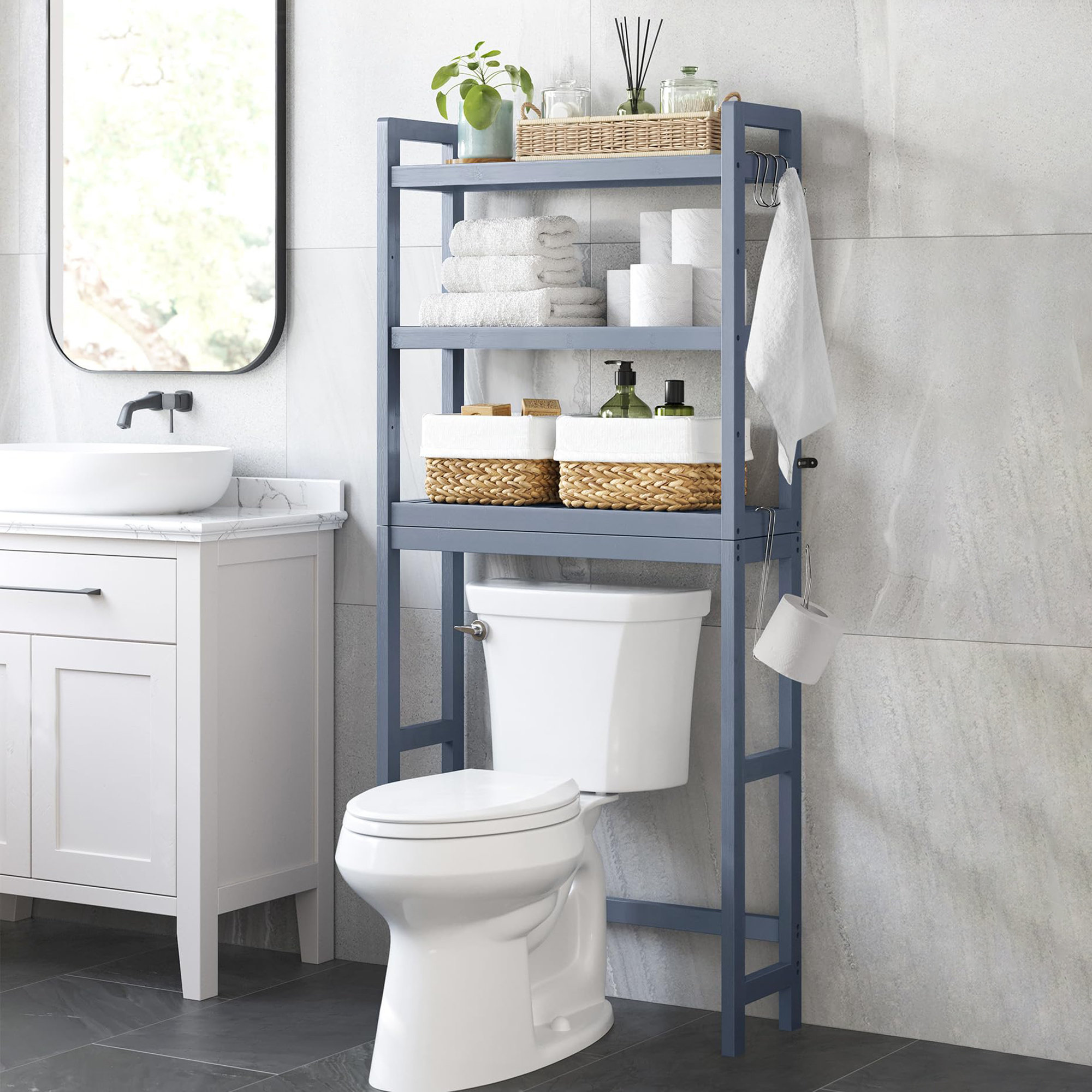 Rebrilliant 3-Tier Over Toilet Bathroom Storage Rack | Wayfair