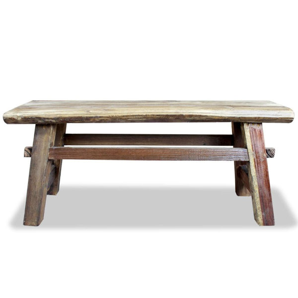 Williston Forge Bench Mixed Recycled Wood and Solid Teak 100x28x43 cm ...