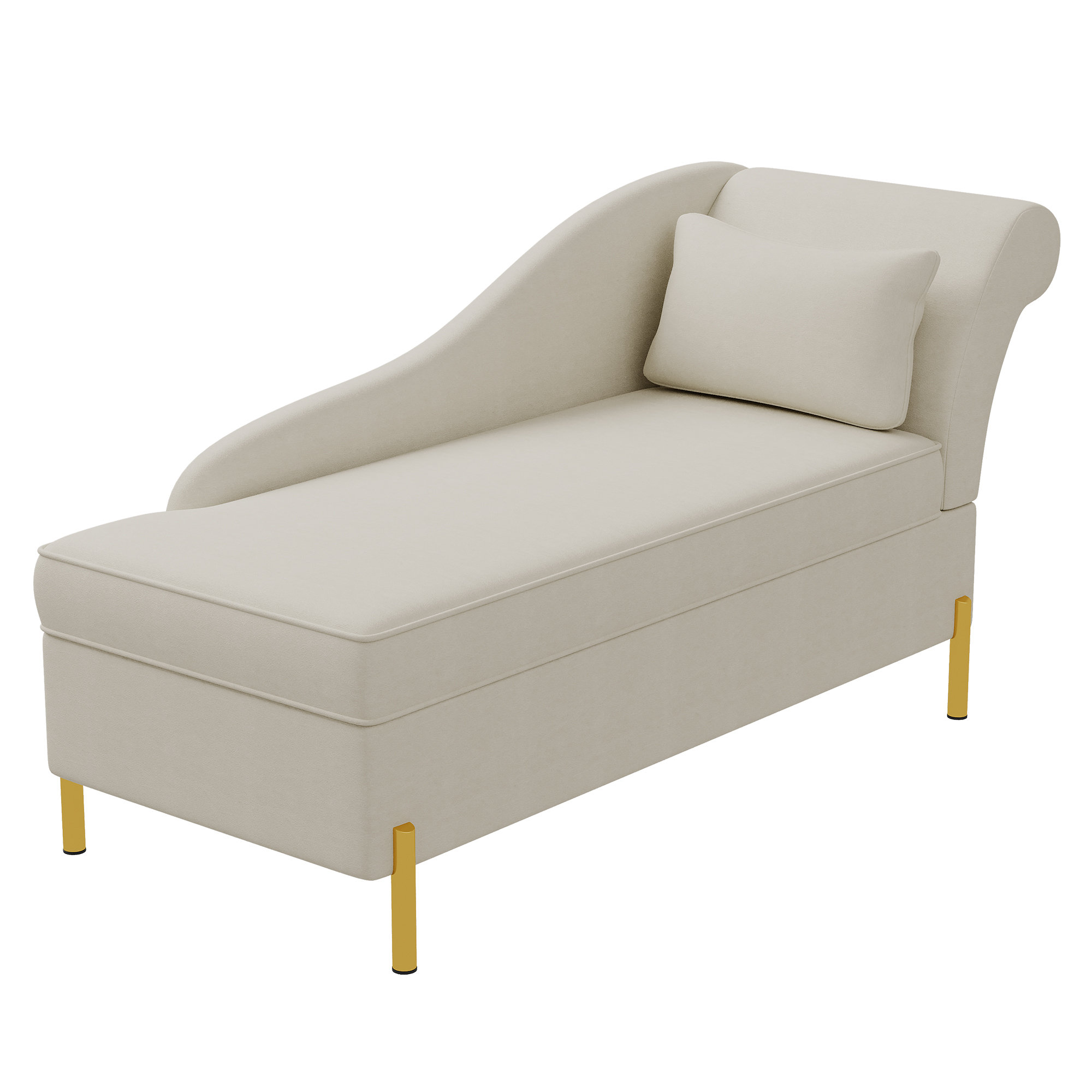 Mercer41 Driscilla Right-Arm Chaise Recessed Arm Chaise Lounge with ...