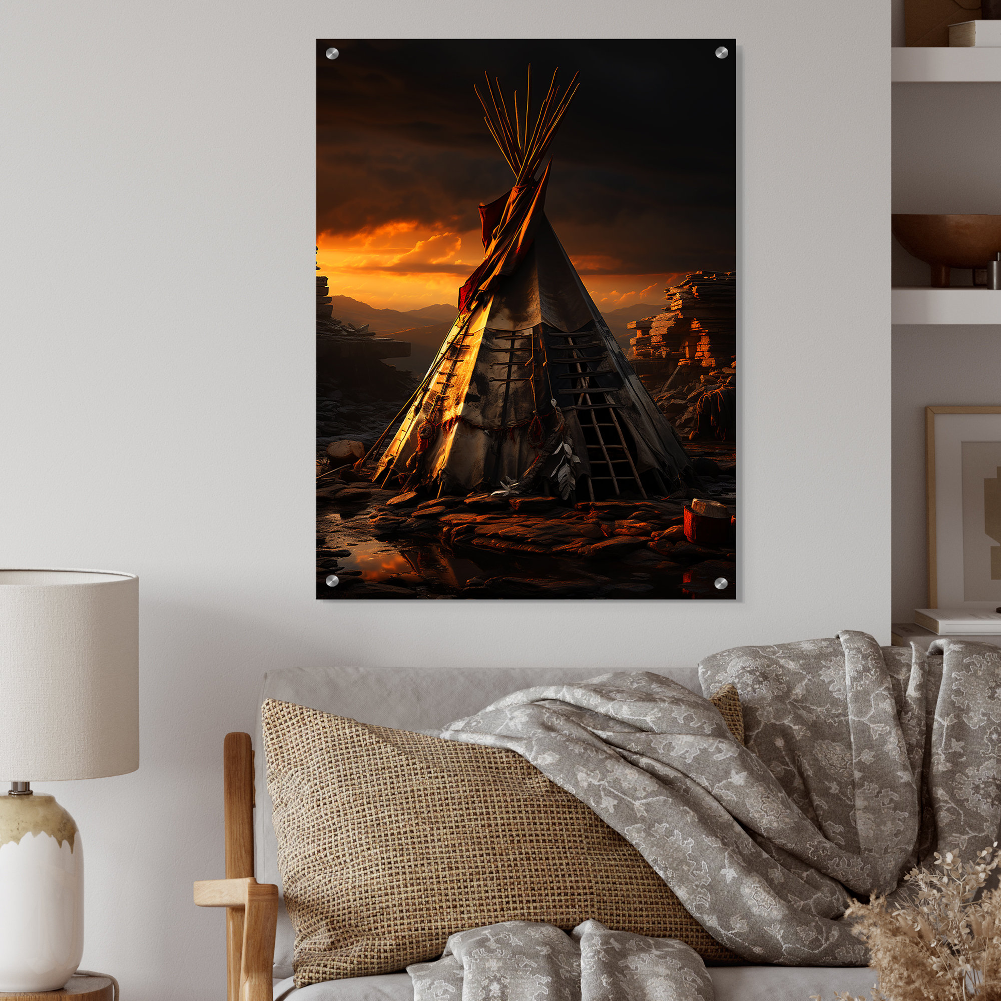 Union Rustic Beige Black Native Tipi Soulful Sanctuary - Native ...