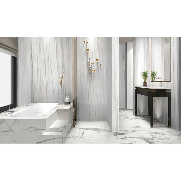 Stone & Tile Shoppe, Inc. Marble 30" x 30" Porcelain Marble Look Wall ...
