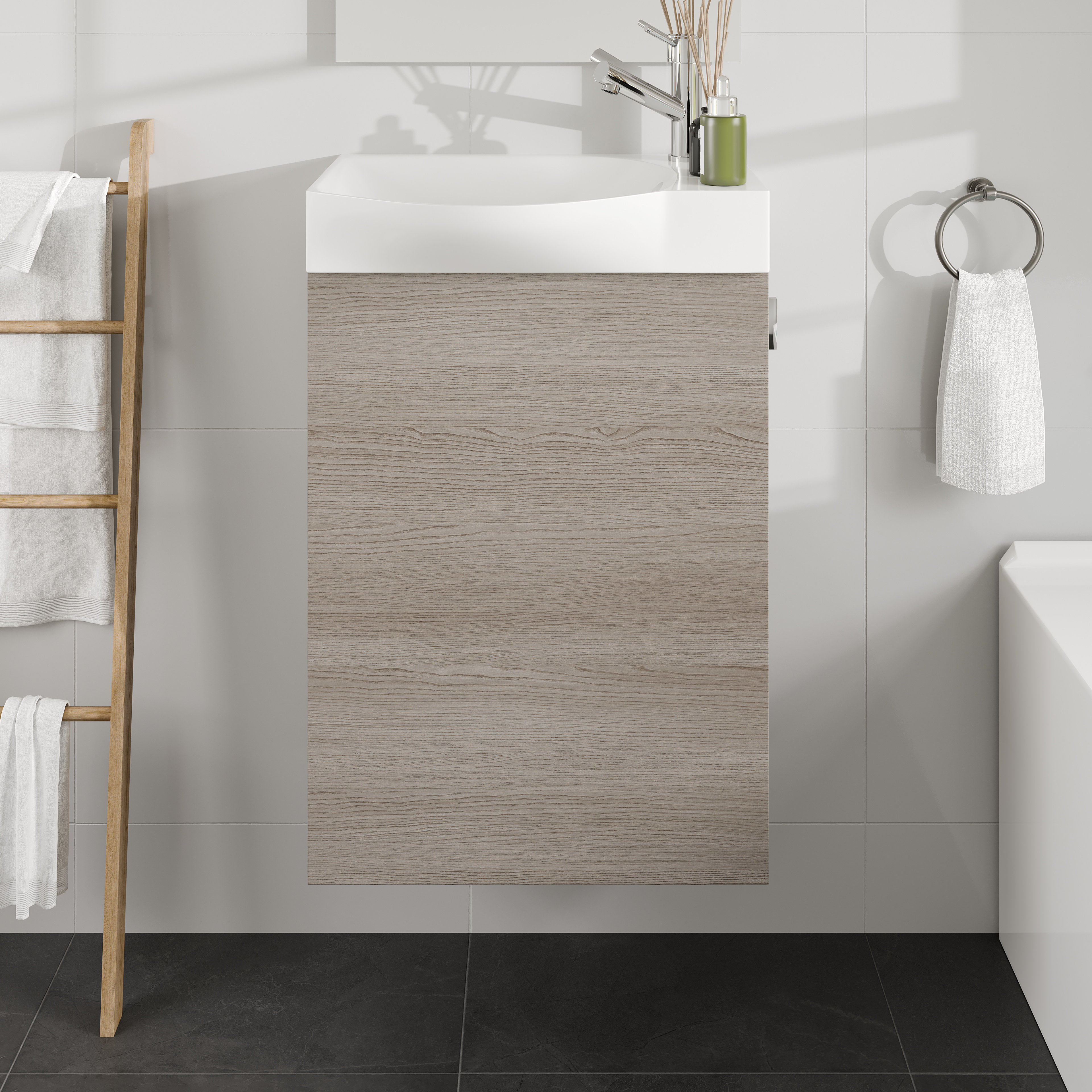 Orren Ellis Severus 18" Wall-Mounted Single Bathroom Vanity Set | Wayfair