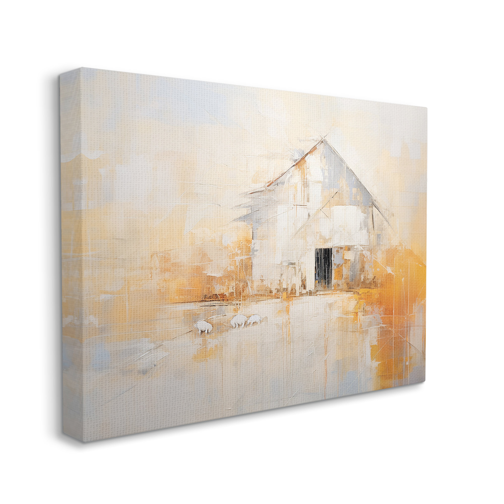 Winston Porter White Abstract Barn Painting On Canvas by Ramona Murdock ...