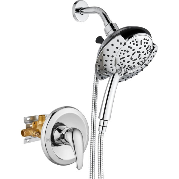 PEKTOL Shower Trim Kit With 9-Spray 2-In-1 Dual Hand Held Shower Head ...