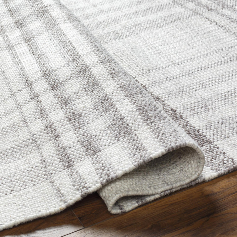 Flurie Recycled P.E.T Dark Gray Flatweave Area Rug | Birch Lane