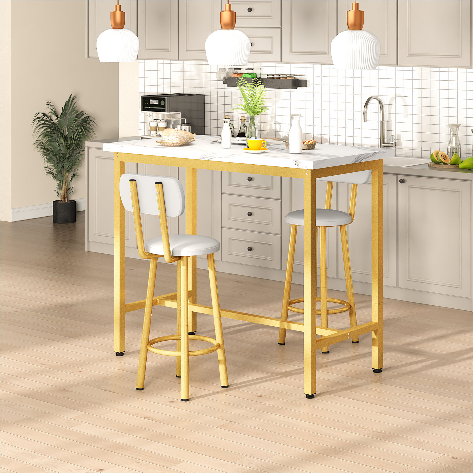 Mercer41 Alyce 2 - Person Counter Height Breakfast Nook Dining Set ...