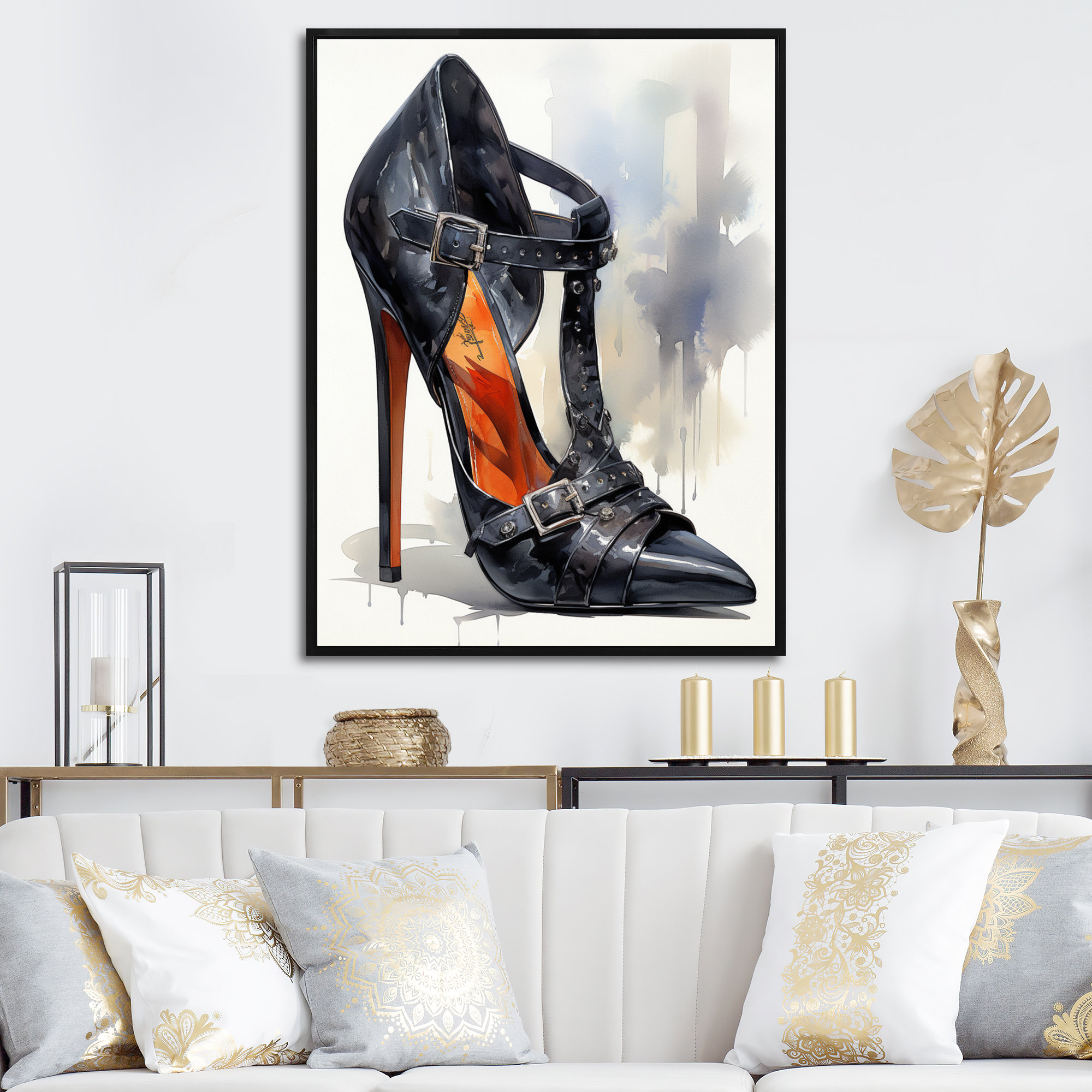 Mercer41 Black Fashion High Heel Power II - Fashion Canvas Prints ...