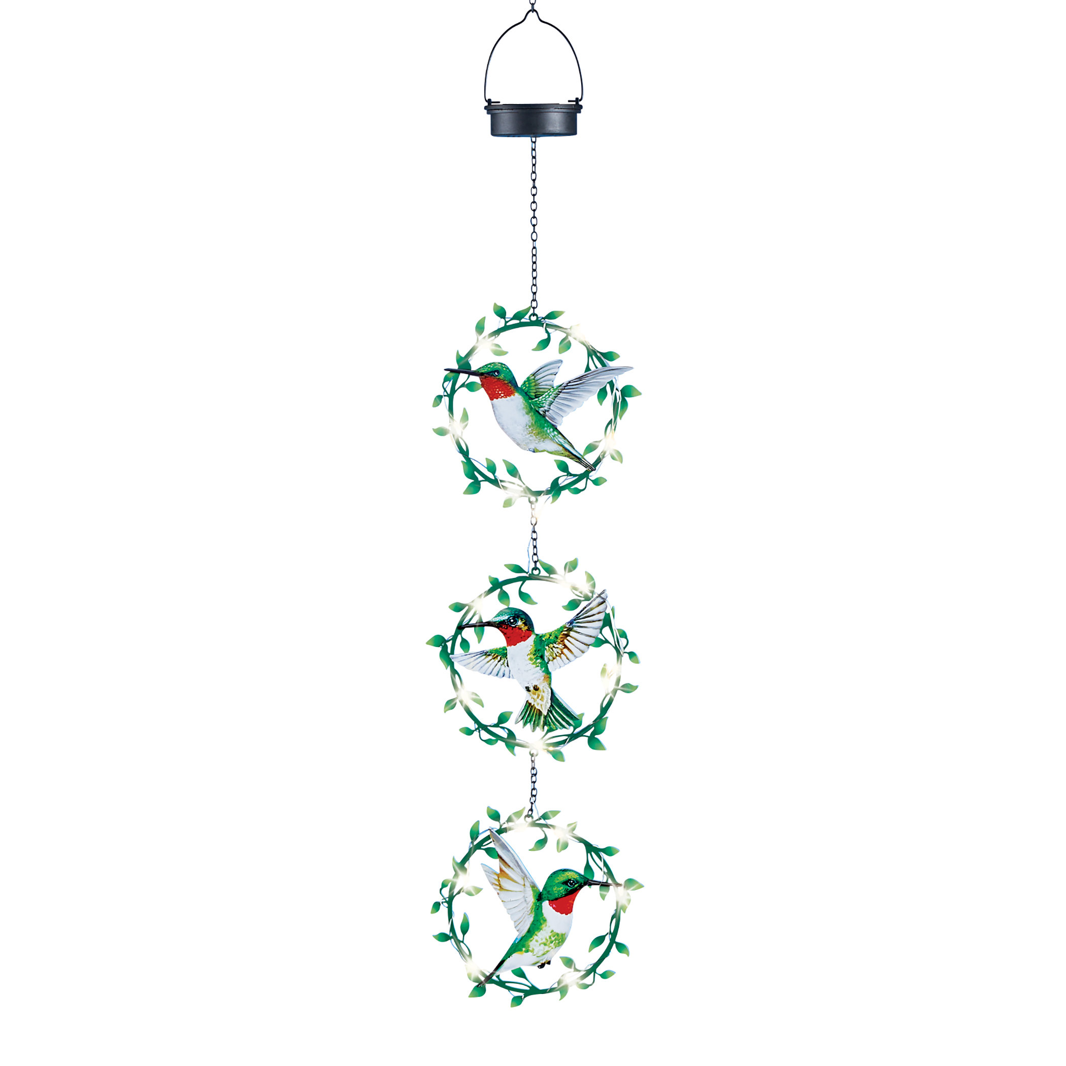 Lark Manor™ Solar Powered Hummingbird Wreaths Garden Mobile | Wayfair