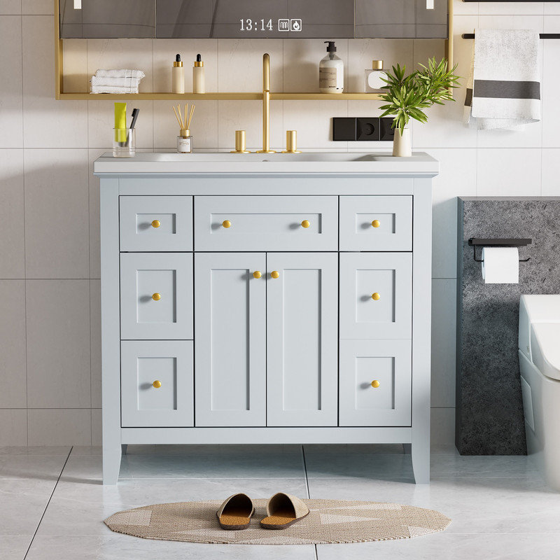 Winston Porter Tevon 36'' Single Bathroom Vanity with Resin Top | Wayfair