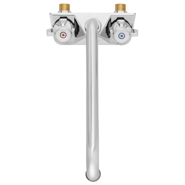 GRIDMANN Commercial Wall Mount Sink Faucet, 4" Center w/ 10" Swing ...
