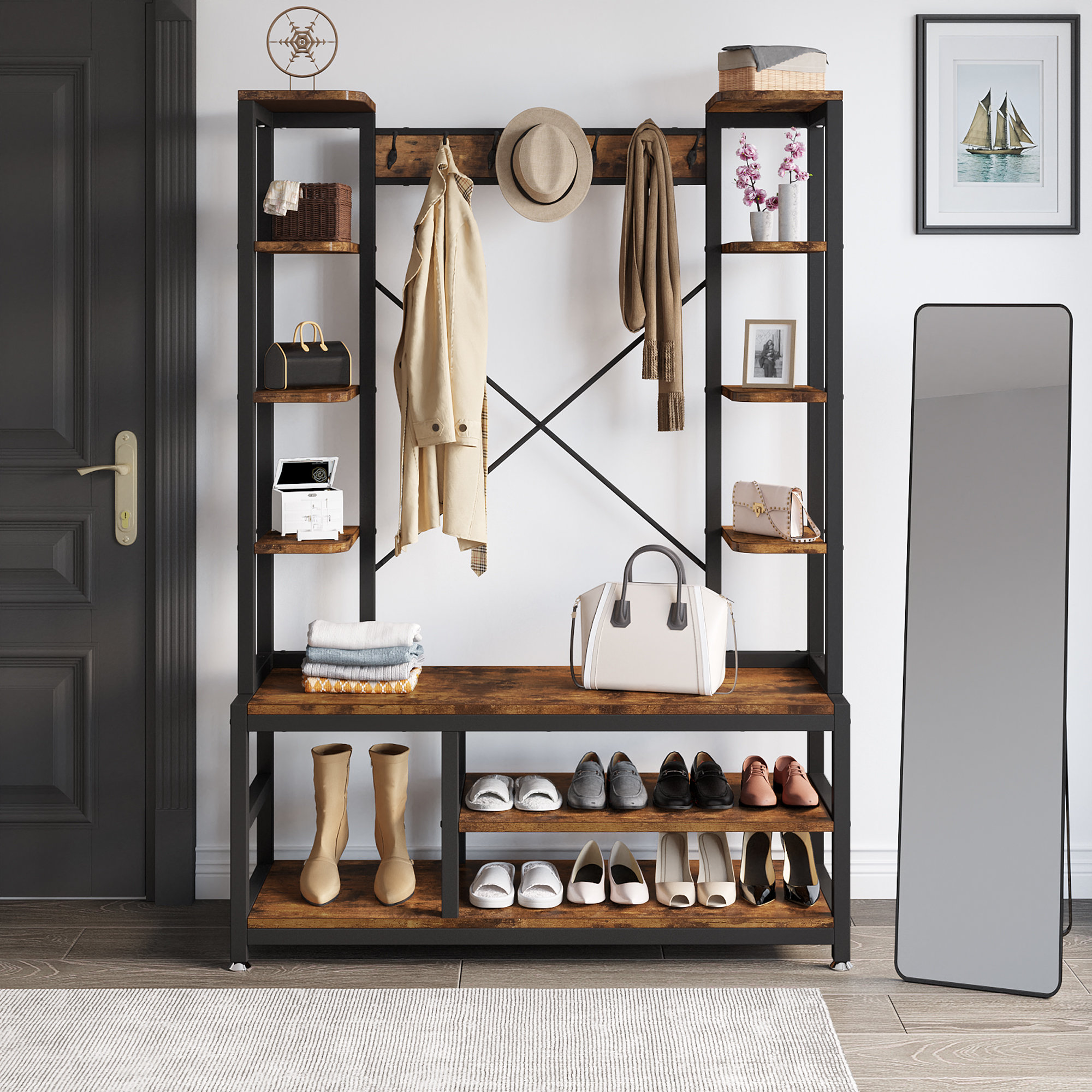 Trent Austin Design Palomo Hall Tree with Bench and Shoe Storage ...