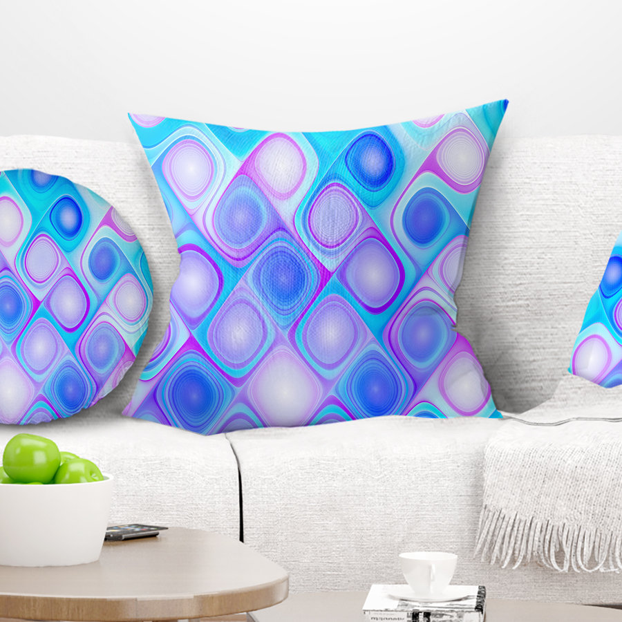 Design Art Dense Blue Pattern with Swirls - Abstract Printed Pillow ...