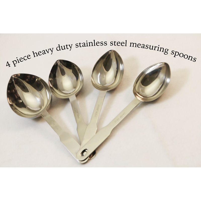 Cook Pro 4-Pieces Stainless Steel Measuring Spoon Set & Reviews | Wayfair