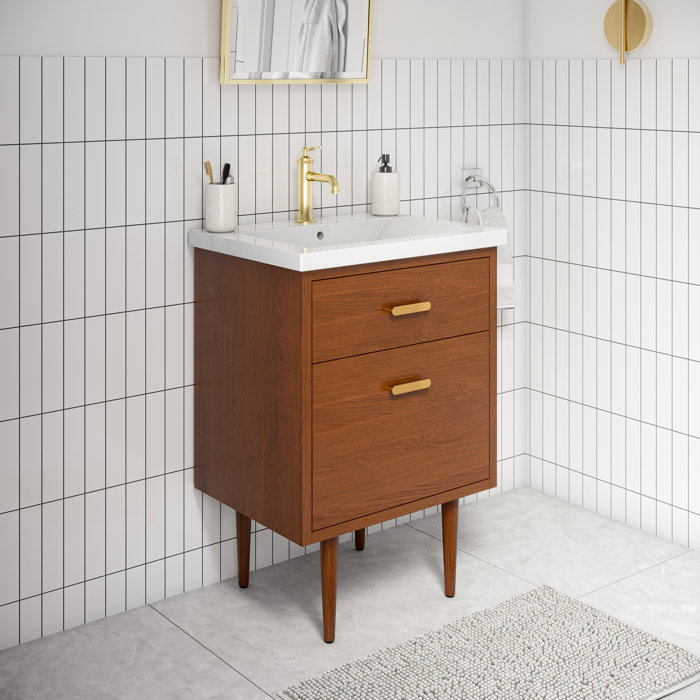 Wade Logan® Aundre 24.5'' Single Bathroom Vanity with Ceramic Top ...