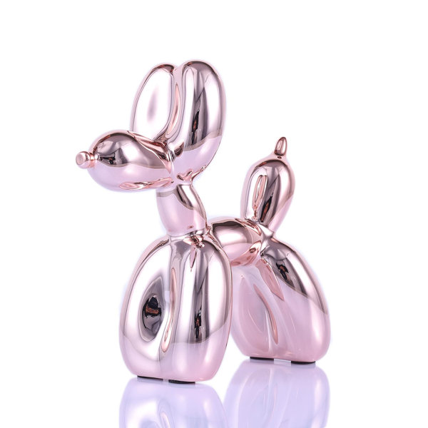 Ivy Bronx Pink Balloon Dog Decor,Balloon Animal Decor,Shelf Decor ...