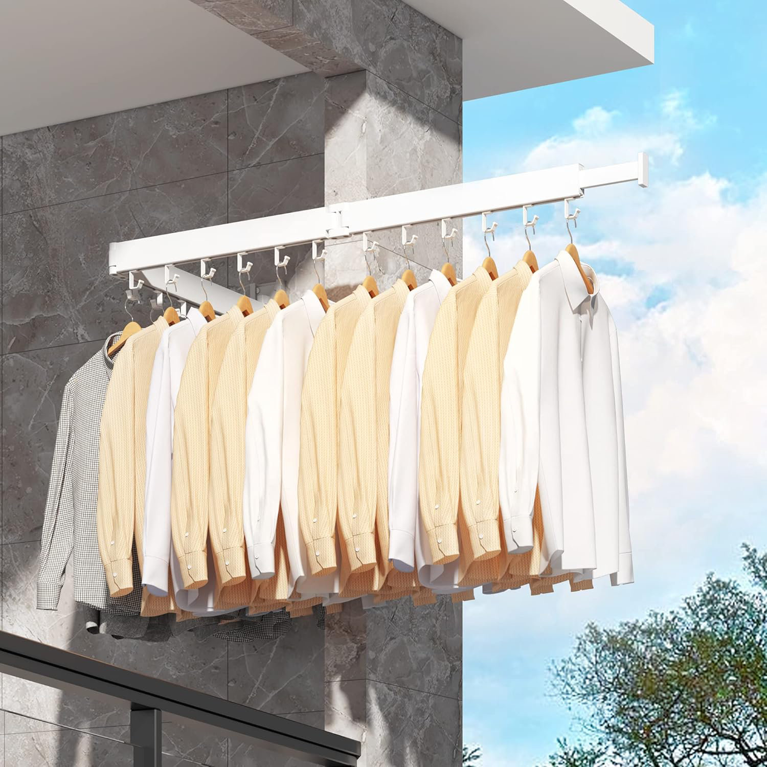 Rebrilliant Clothes Drying Rack Wall Mounted Drying Rack Clothing ...