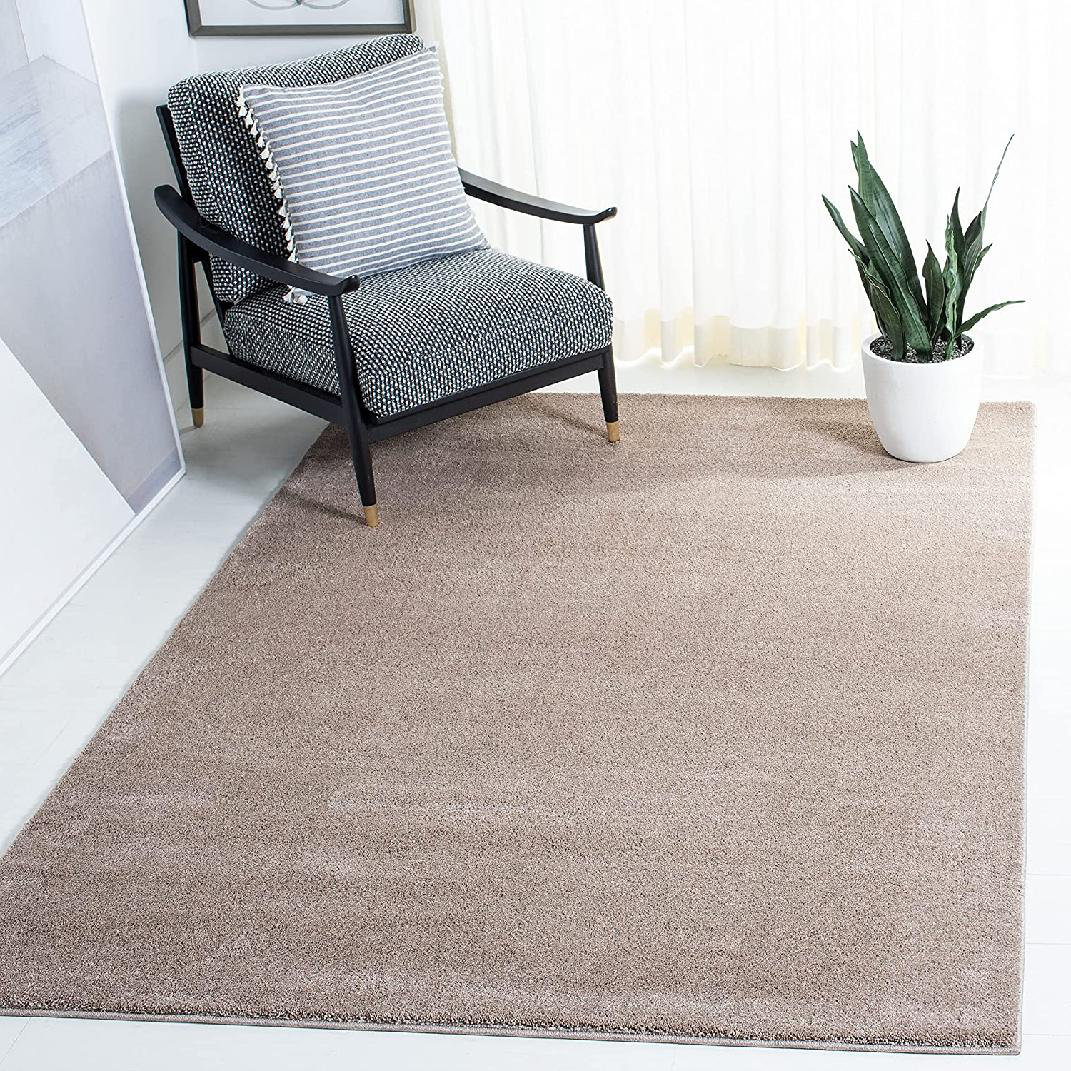 Gracie Oaks Rasheba Solid Color Machine Woven Area Rug in Taupe | Wayfair