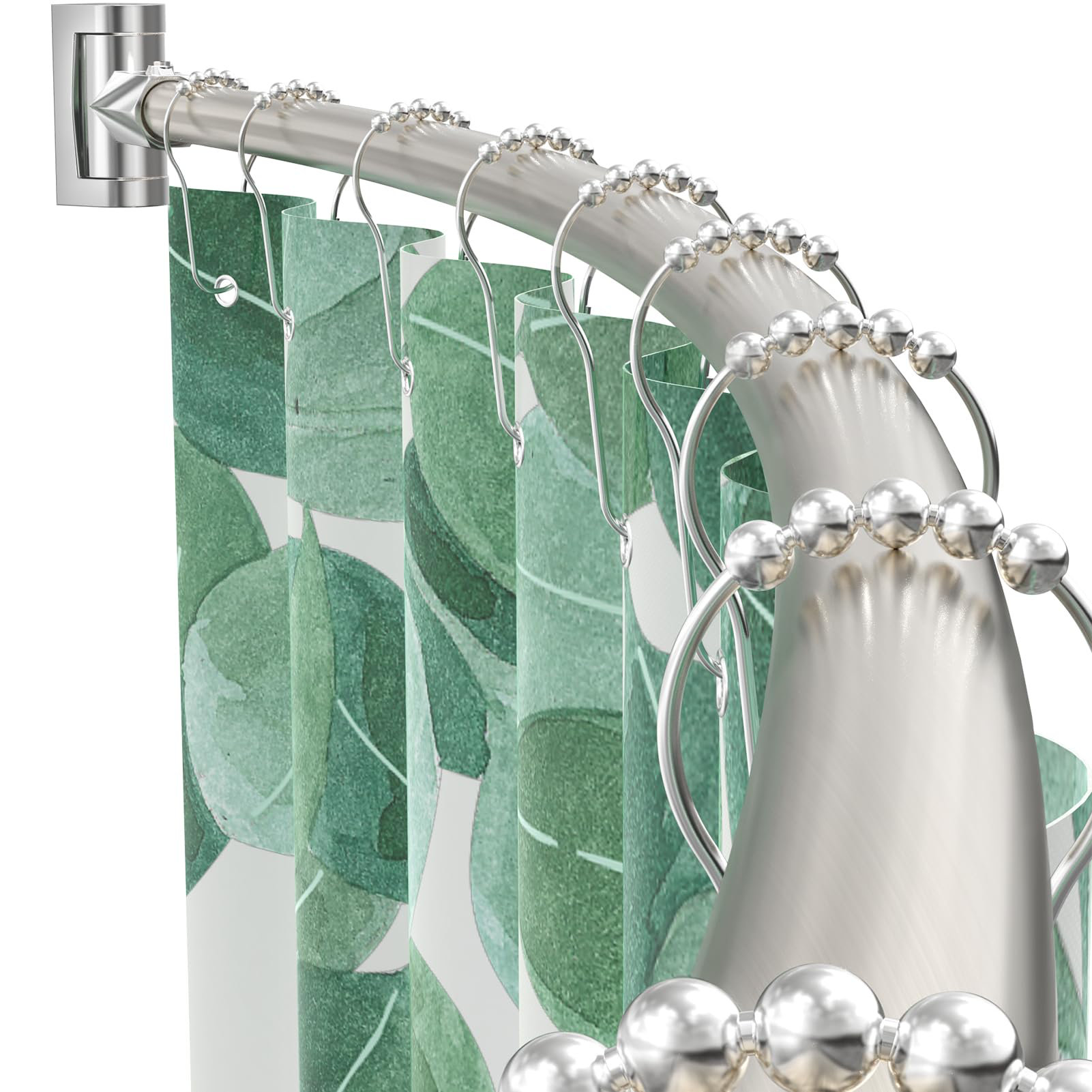 ColorLife Adjustable Arched Curved Shower Curtain Rod Rustproof ...