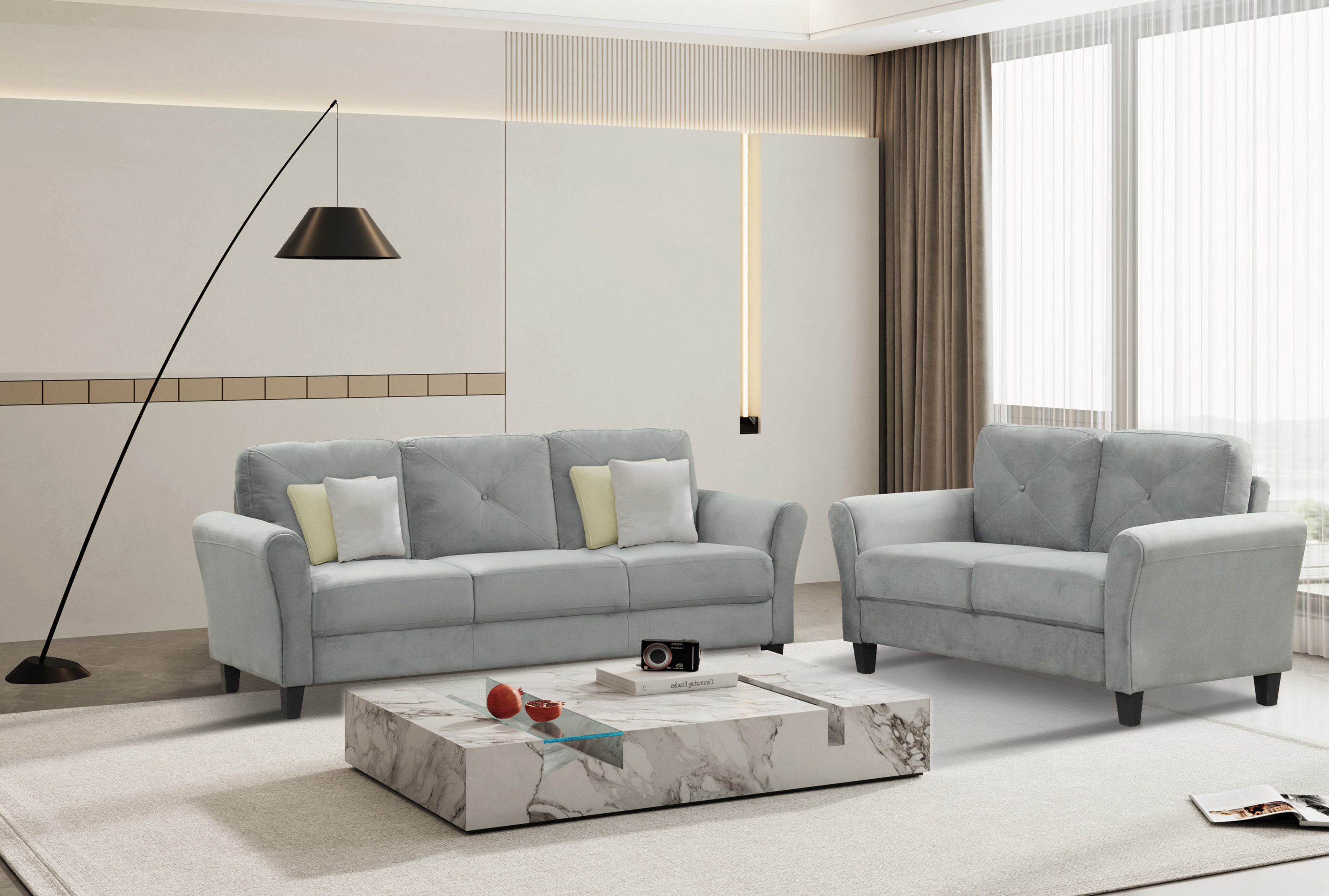Wenty Living Room Two Piece Sofa Set, Living Room Three Seater+Two ...