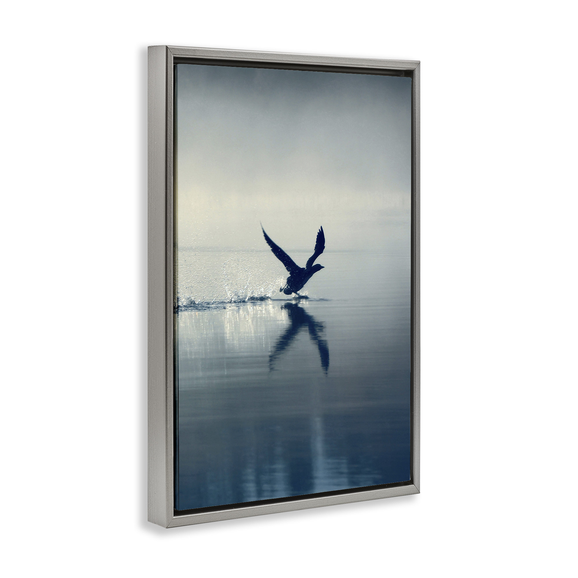 Latitude Run® Splashing Bird on Water Framed Floater Canvas by Incado ...