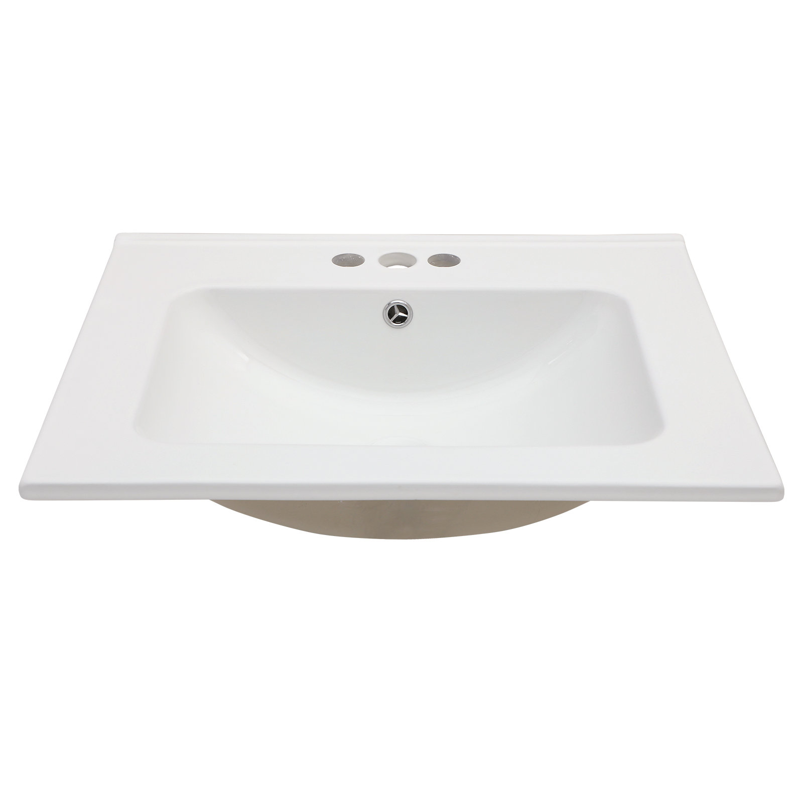 Lofeyo 24 Inch White Ceramic Rectangular Single Sink Bathroom Vanity ...