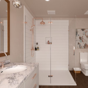 Bella CORE Shiplap Tub and Shower Surround 2 wall 72" H x 48" D x 72" W ...