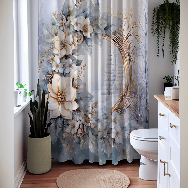 East Urban Home Zaavan Floral Shower Curtain | Wayfair