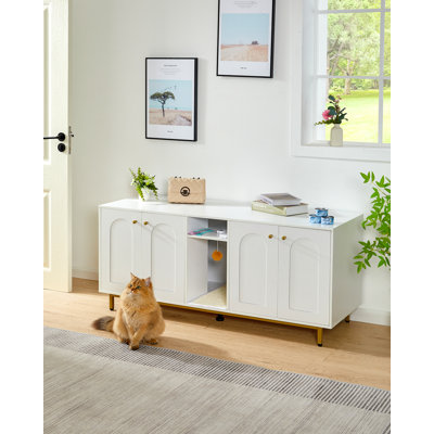 Tucker Murphy Pet™ Wooden Cat Hidden Litter Box Enclosure Furniture ...