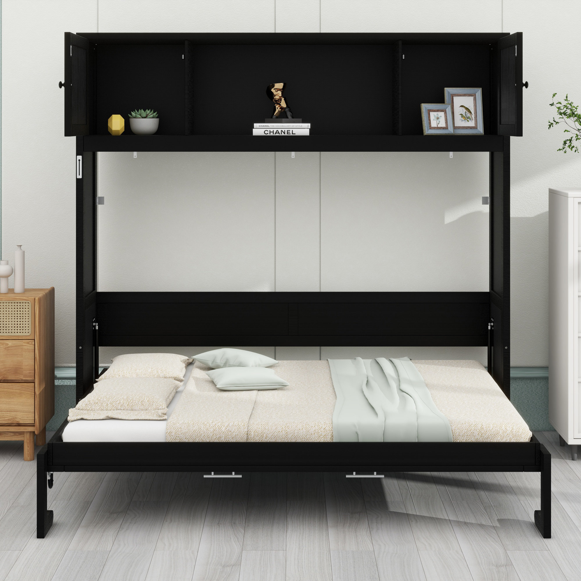 Latitude Run® Murphy Bed With Storage Cabinets | Wayfair