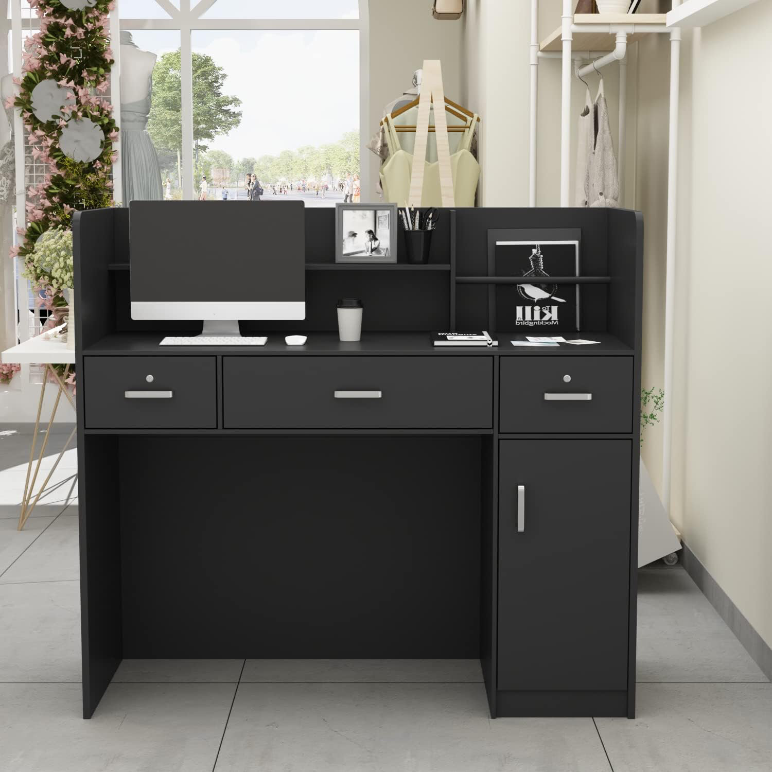 17 Stories Reception Desk With Lockable Drawers Reception Counter ...