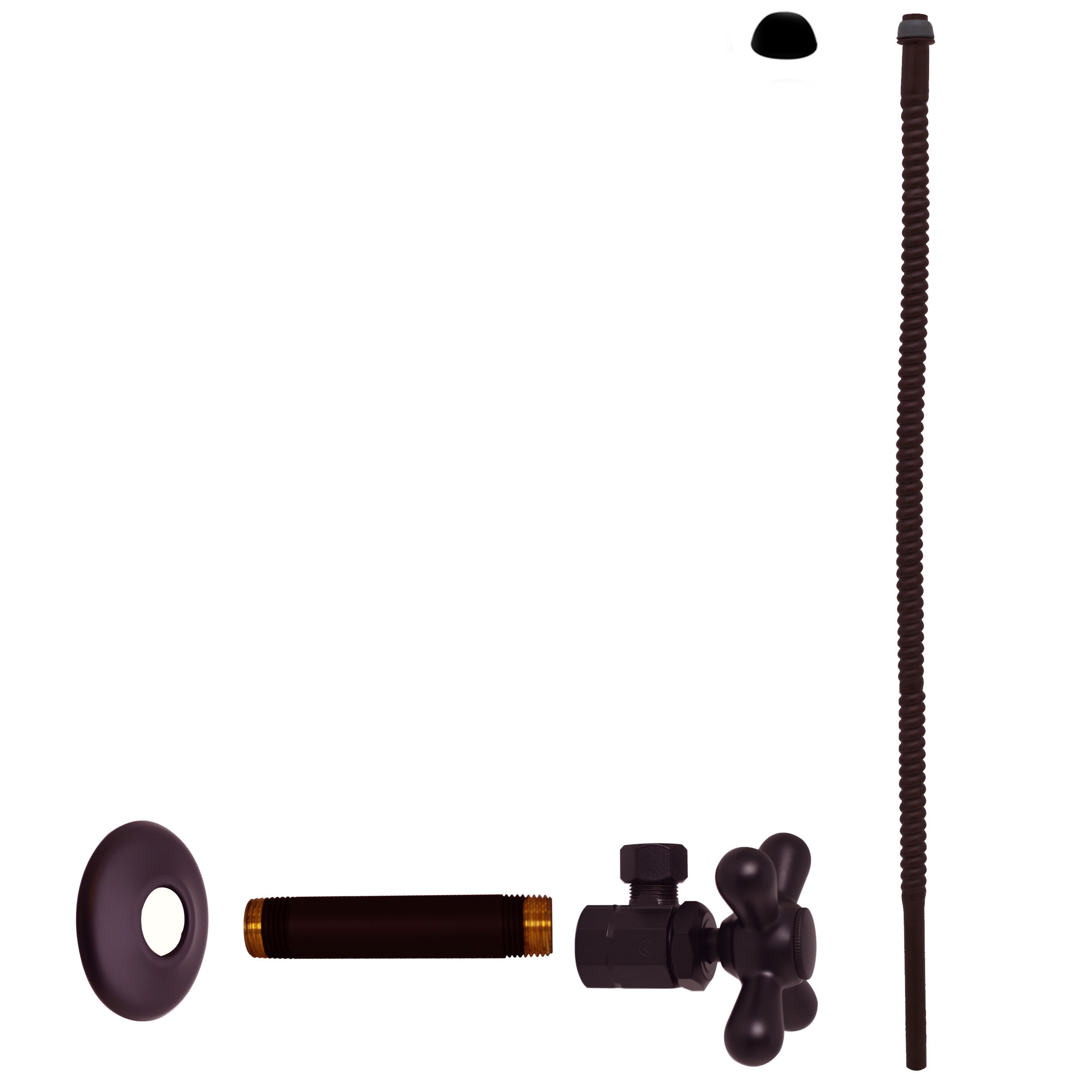 Westbrass Water Supply Kit with Corrugated Riser and Cross Handle Shut ...