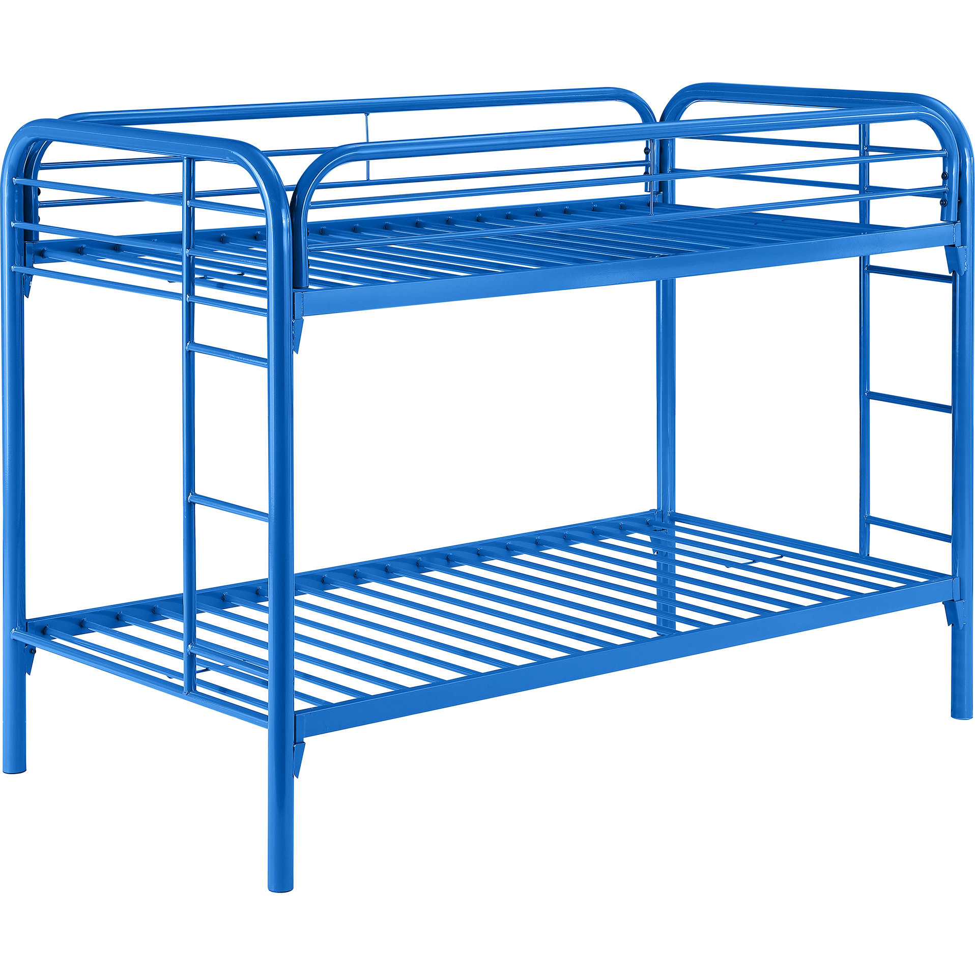 Latitude Run® Twin Over Bunk Bed Of Blue Metal - Clean Lines And ...