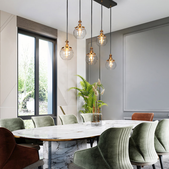 Mercer41 Loram 5 - Light Gold/Black Pendant | Wayfair