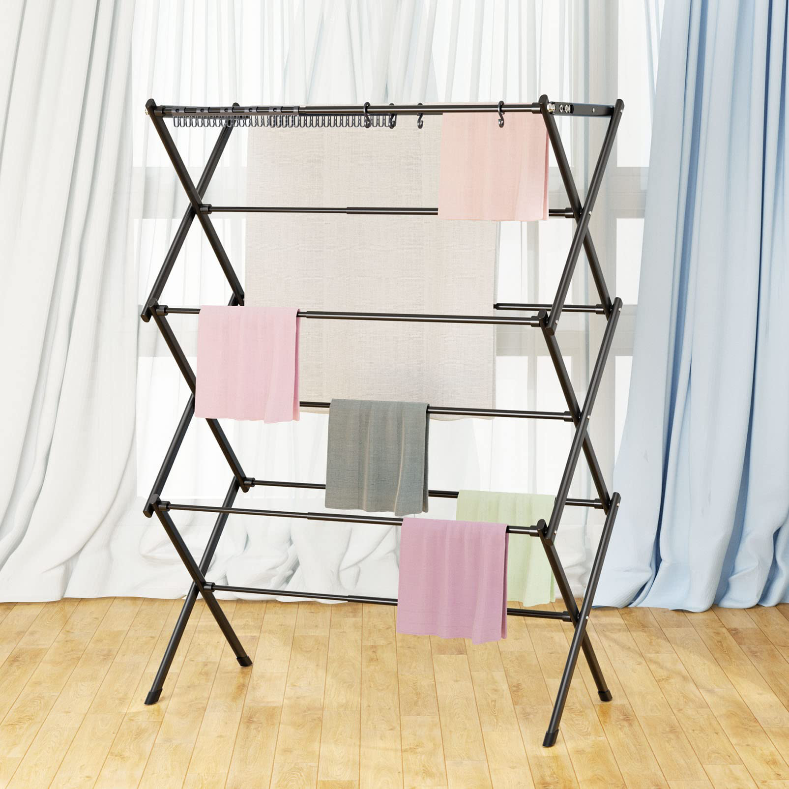 Rebrilliant Household Indoor Foldable Drying Rack Clothing, Laundry ...
