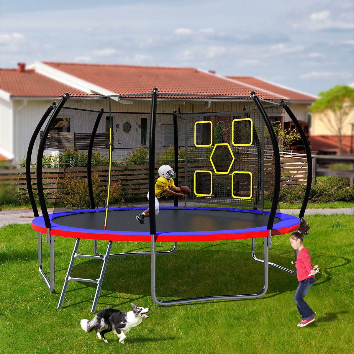 WANDINGT 14FT Trampoline, Outdoor Trampolines For Kids And Adults ...