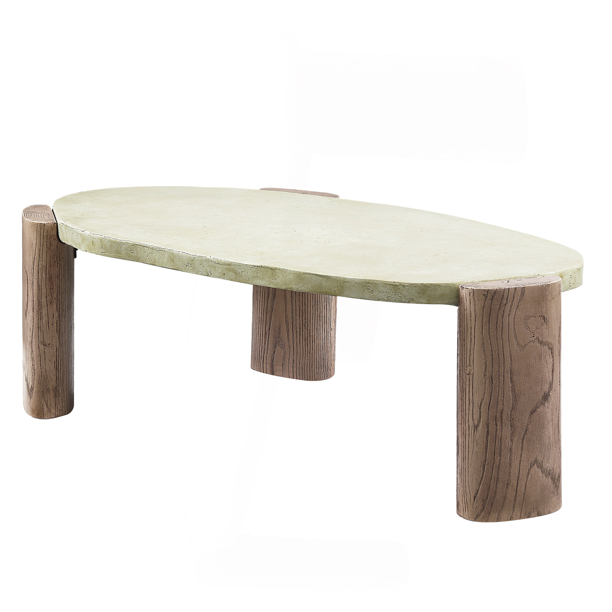 Latitude Run® Off White & Oak Finished Leg Coffee Table | Wayfair