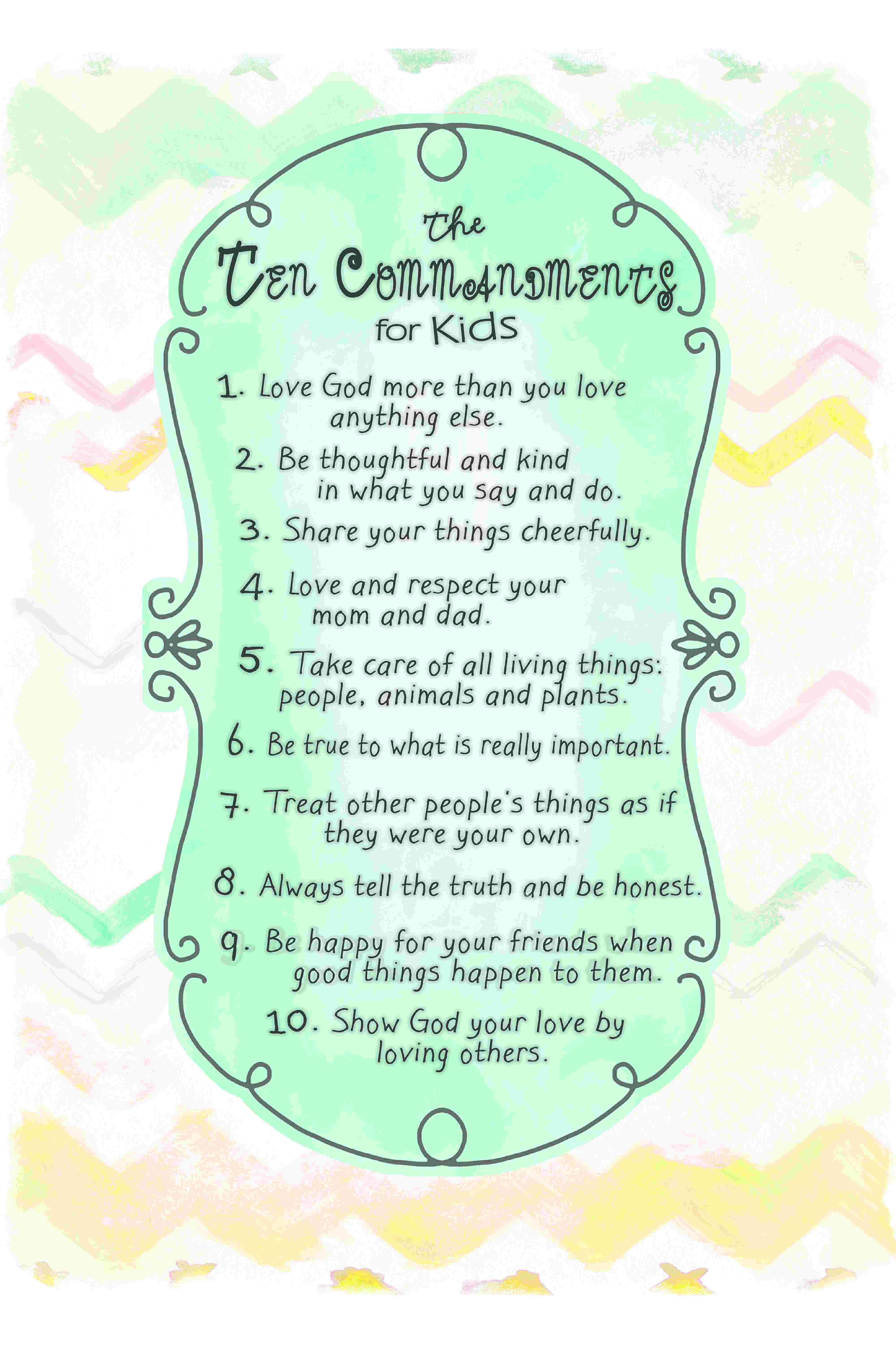 Winston Porter Chevron Ten Commandments - Wrapped Canvas Textual Art ...