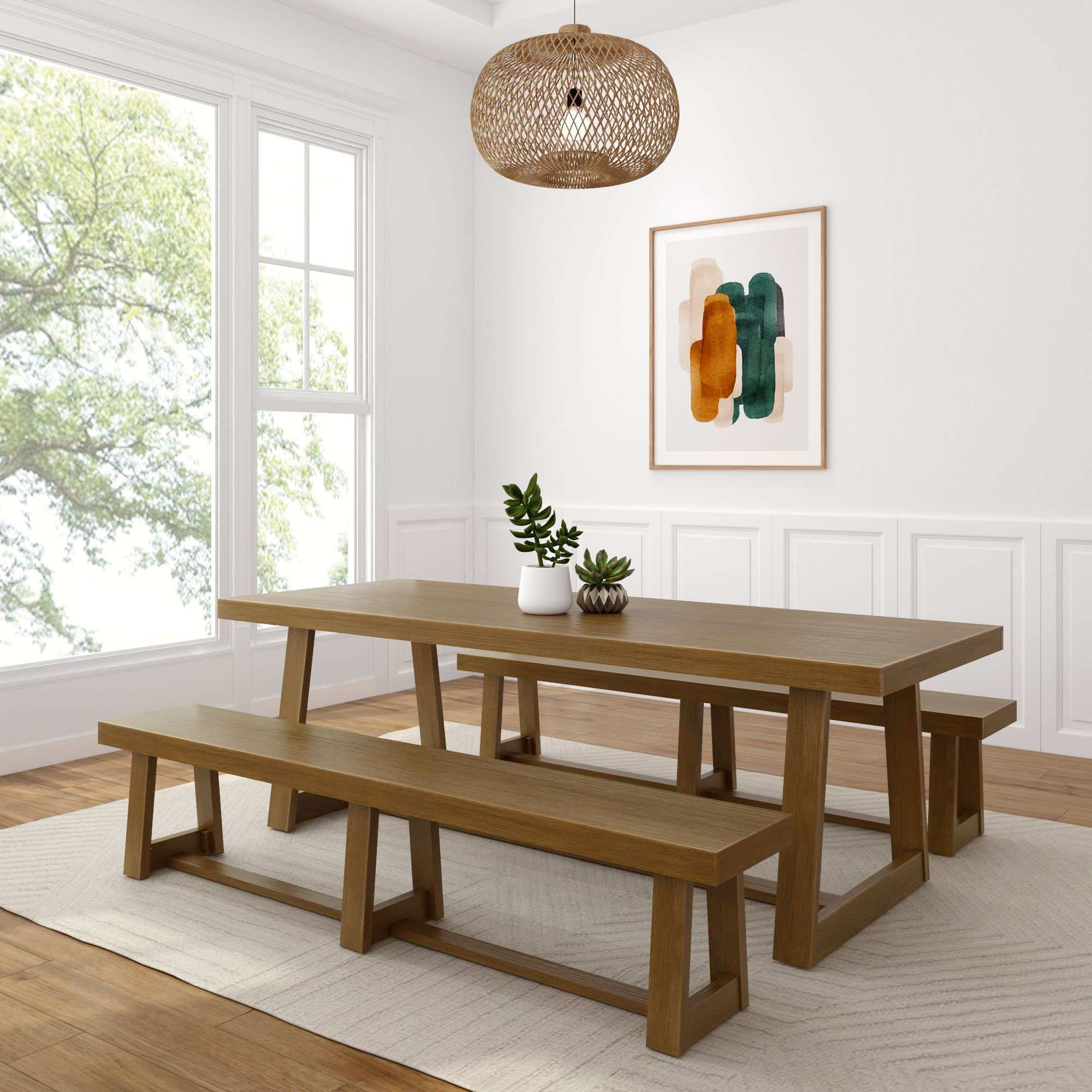 Red Barrel Studio Zuree Rectangular 94'' L x 36'' W Dining Set ...