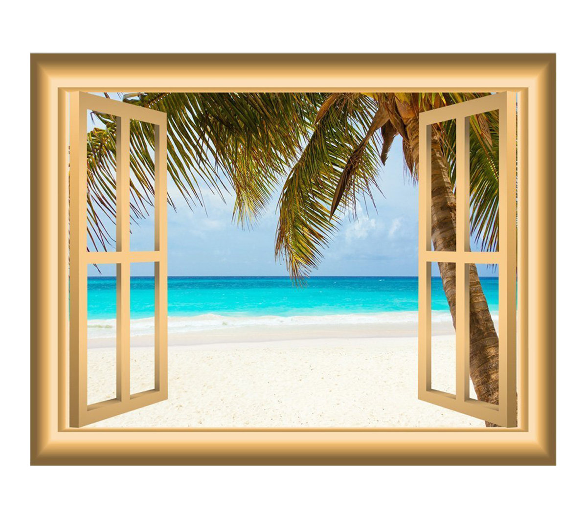 East Urban Home Window Frame Beach Scene Wall Decal & Reviews | Wayfair
