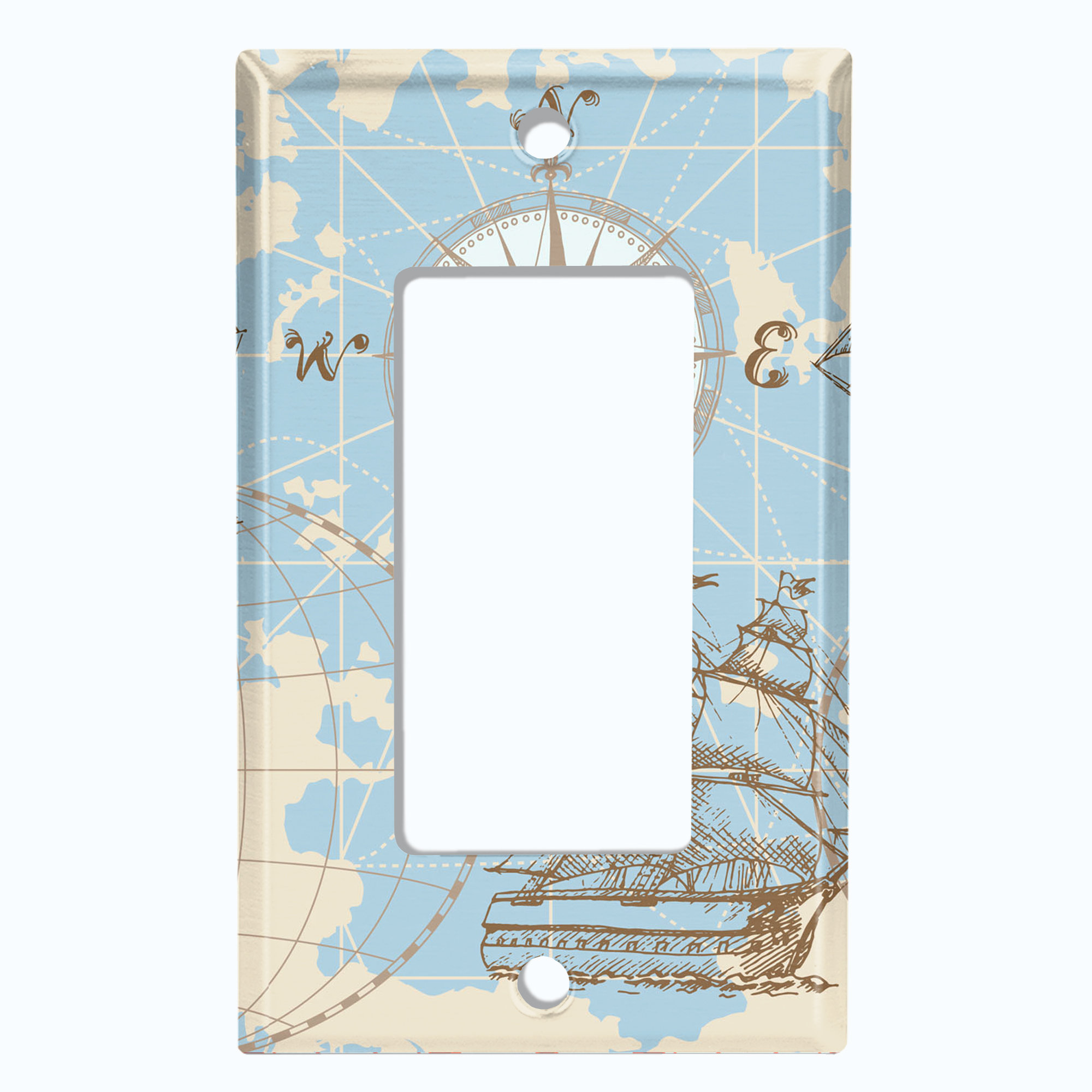 WorldAcc World Sea Ship Globe Compass 1-Gang Toggle Light Switch Wall ...
